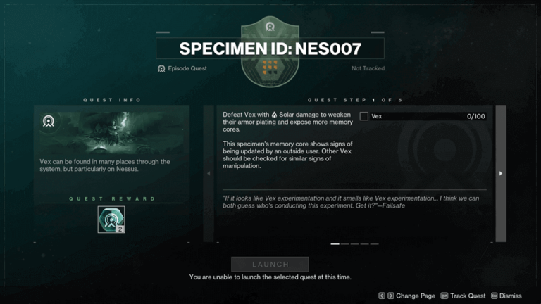 Destiny 2 Specimen ID NES007 Quest Steps - ProGameTalk