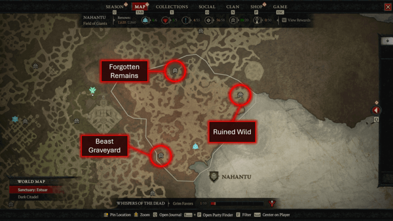 Diablo 4 All Nahantu Dungeon Locations - ProGameTalk