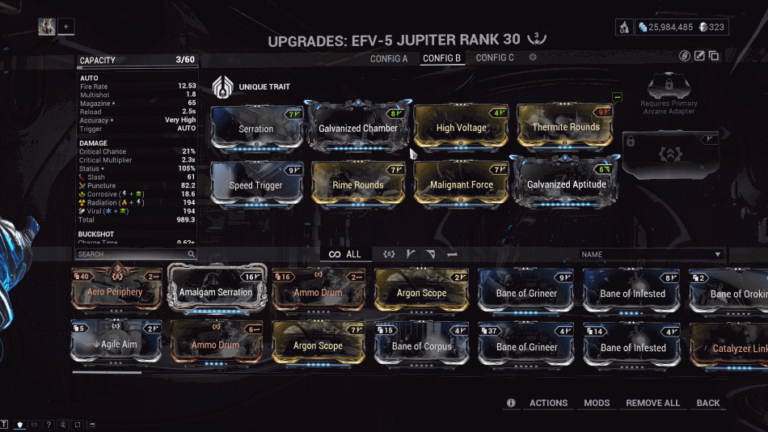 Warframe: EFV-5 Jupiter Builds - ProGameTalk
