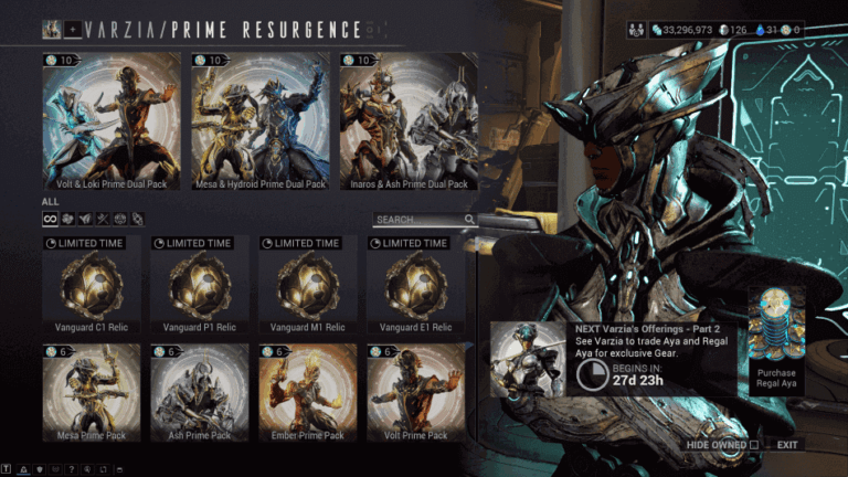 Warframe: Prime Resurgence 2025 (Aya Farm, Vanguard Relics & Rotation ...