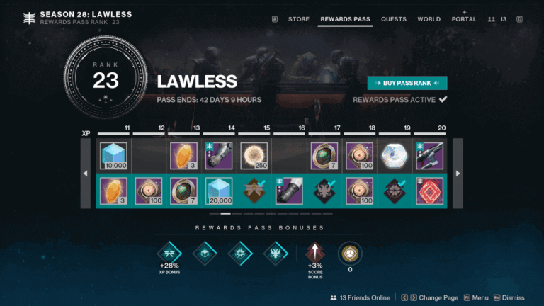 Destiny 2: Season 28 Lawless Season Pass Rewards - ProGameTalk