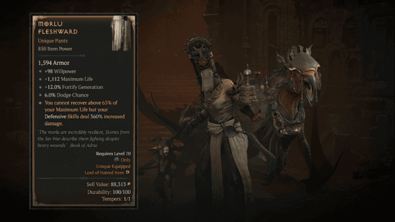 Diablo 4: Morlu Fleshward (How To Get, Effects, Boss Drop & Location ...